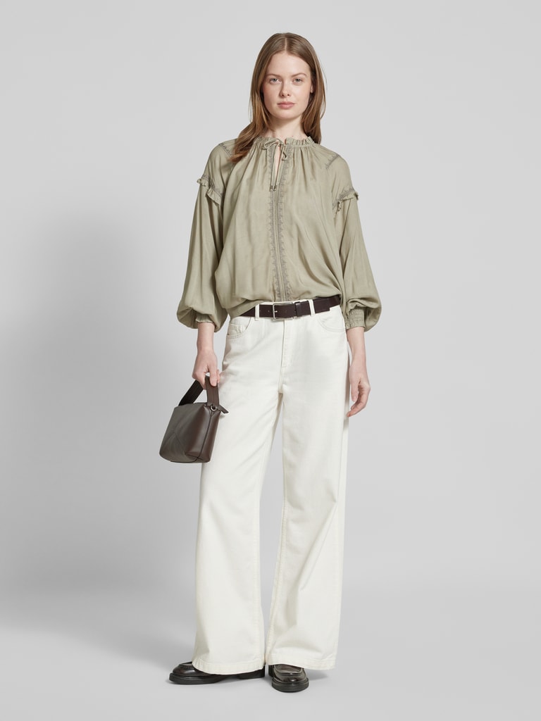 MOS MOSH Relaxed Fit Bluse mit Schlüsselloch-Ausschnitt (oliv) online ...