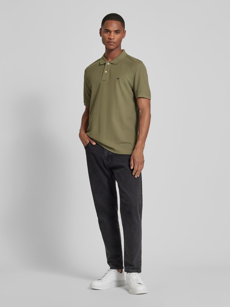 Fynch-Hatton Poloshirt mit Logo-Stitching (khaki melange) online kaufen