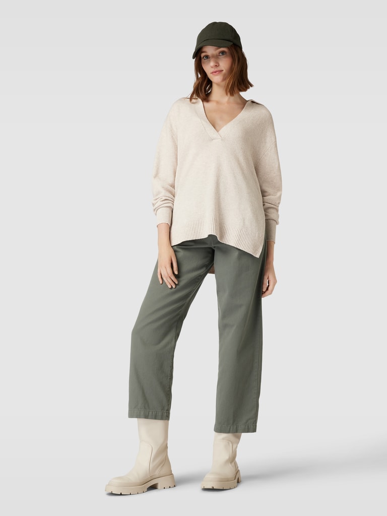 Kup online Review Sweter z dzianiny z wykładanym kołnierzem (złamany ...