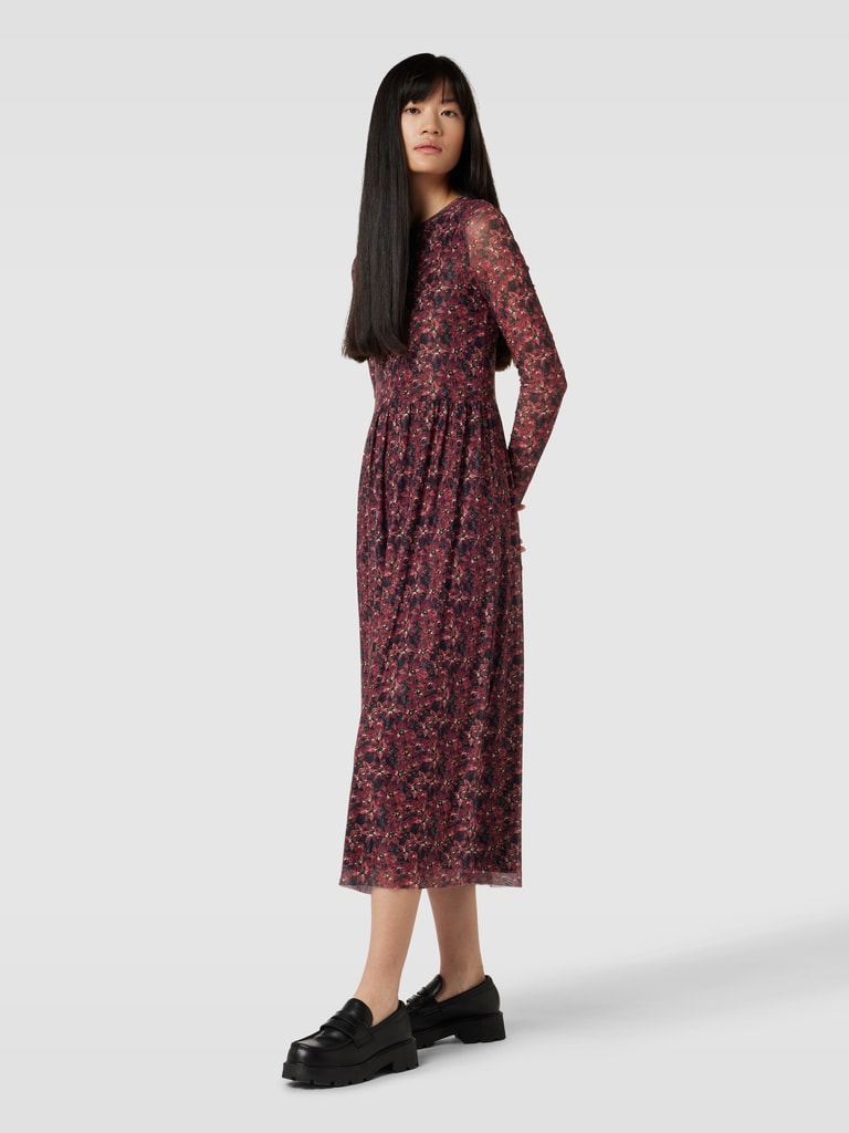 Montego Midi-jurk met all-over motief in marineblauw online kopen | P&C