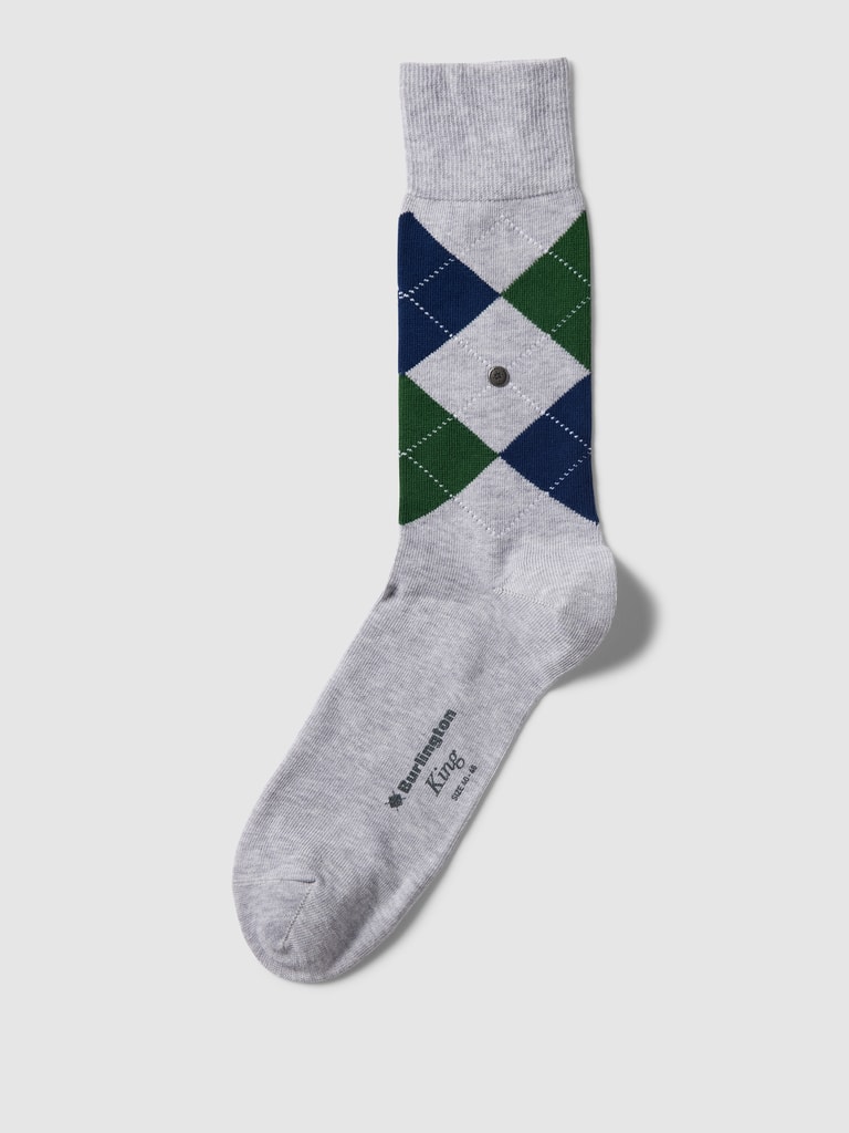 Kup online Burlington Skarpety ze wzorem w kratę model ‘KING’ (jasnoszary)