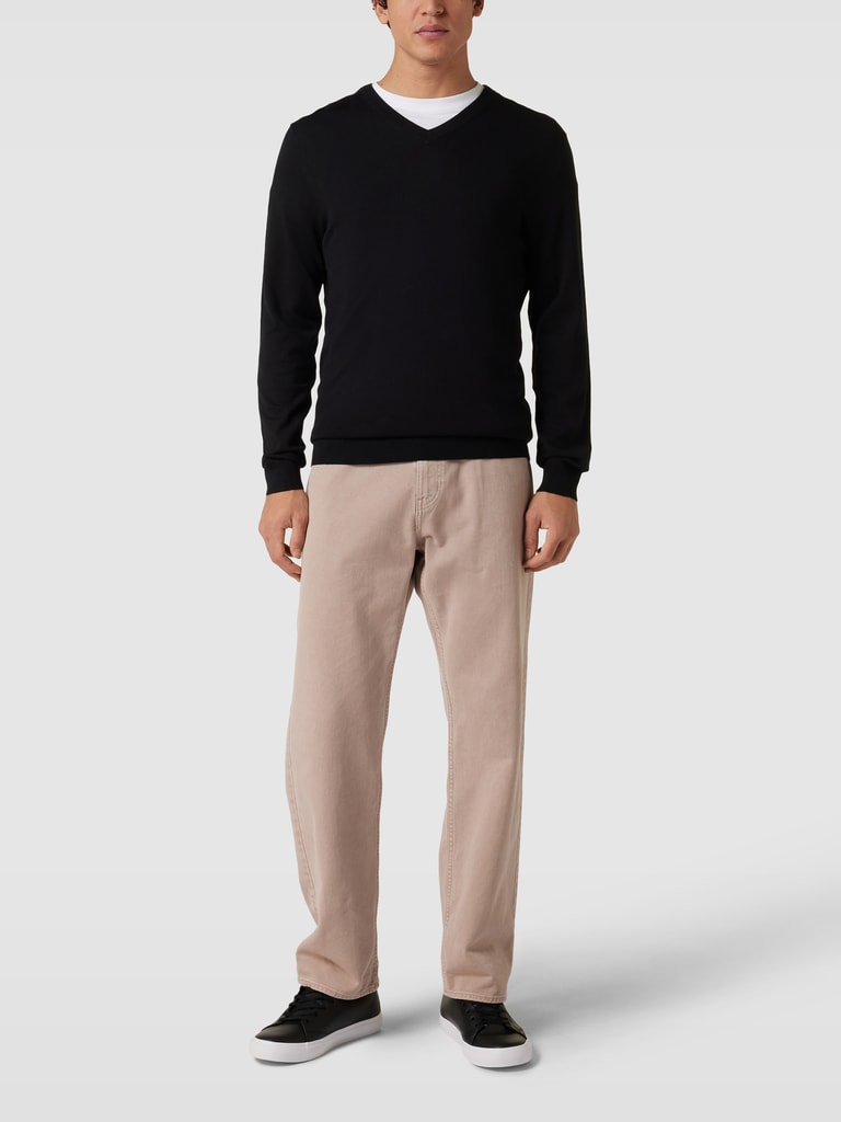 MCNEAL Strickpullover mit geripptem V-Ausschnitt (black) online kaufen