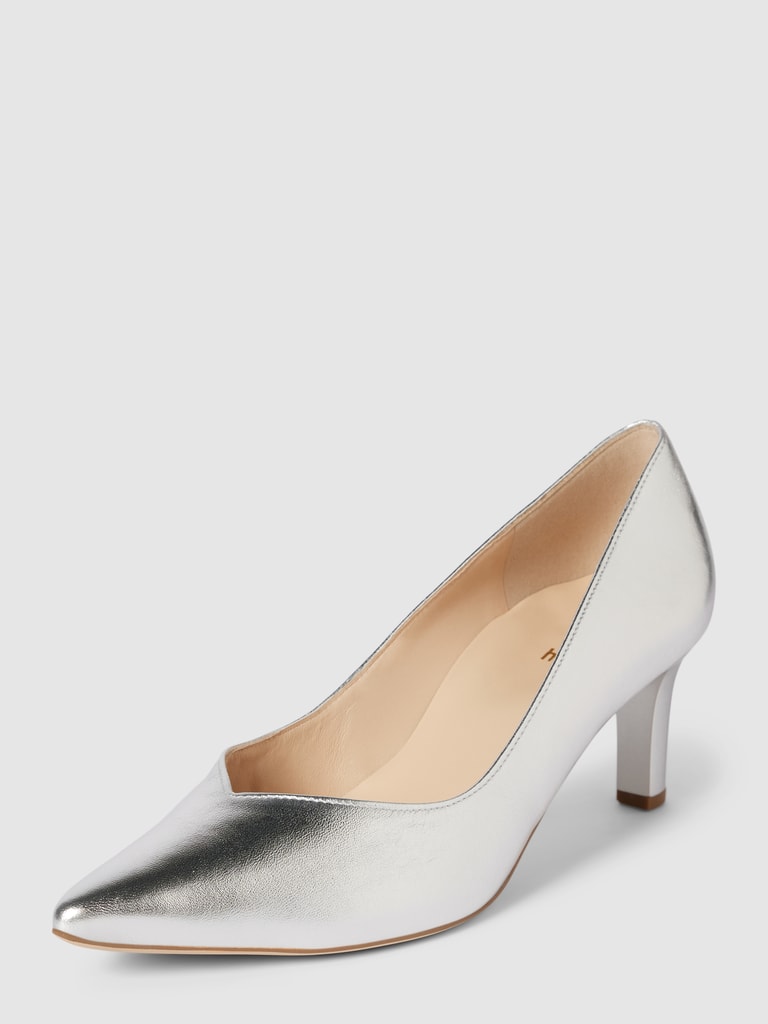Högl Pumps aus Leder mit Pfennigabsatz (silber) online kaufen