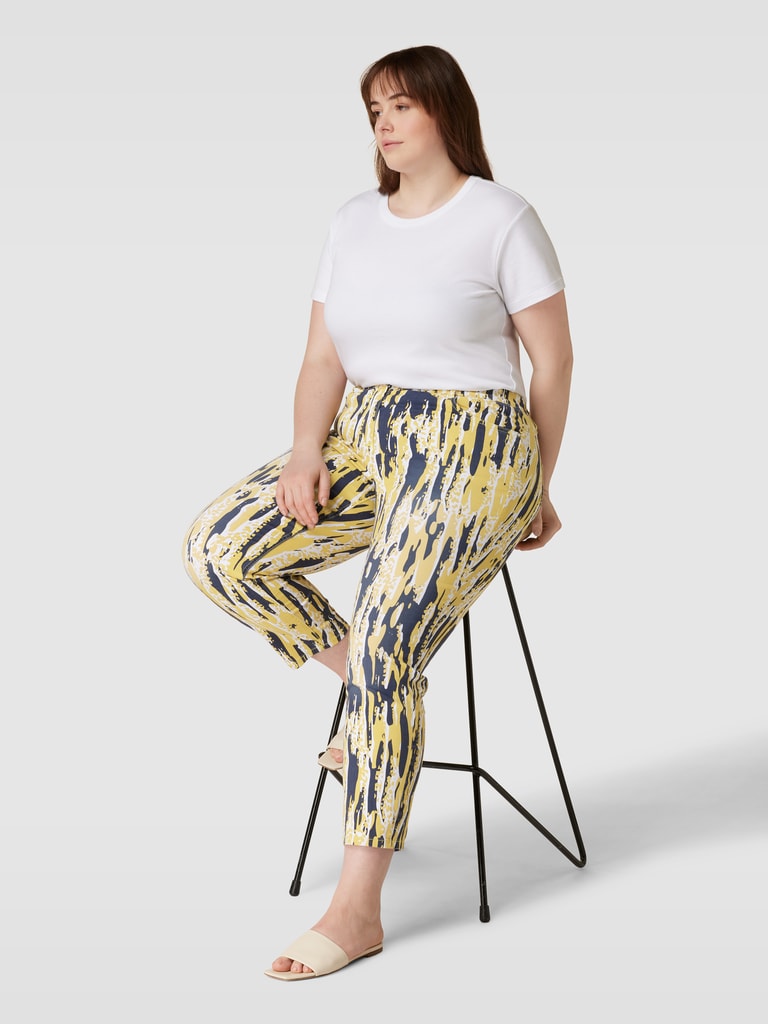 Samoon Broek met all-over motief in geel online kopen | P&C
