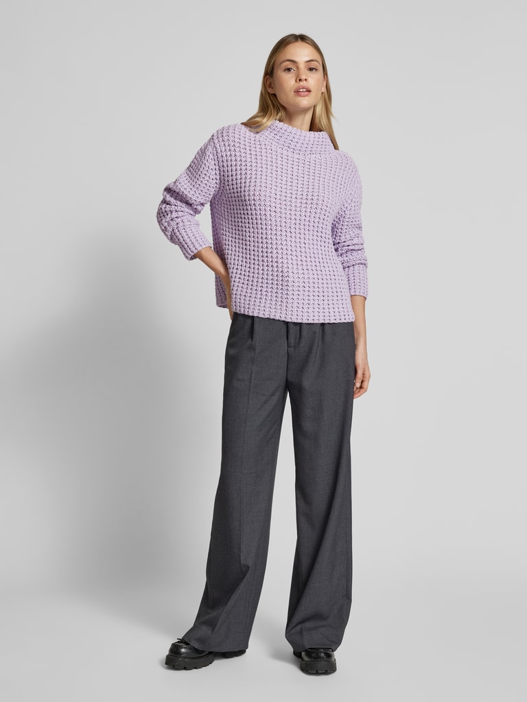 monari Gebreide pullover met opstaande kraag in lila online kopen | P&C