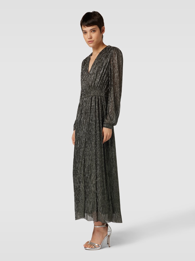 THE KOOPLES Maxi-jurk in metallic look met V-hals in zilver online ...