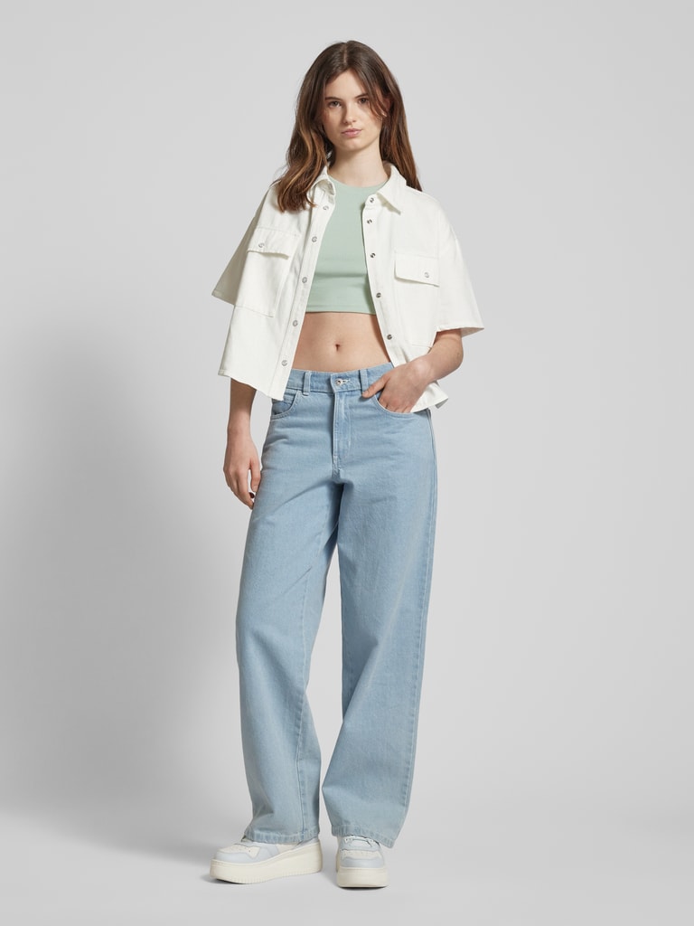 Kup online Only Top krótki z okrągłym dekoltem model ‘VILMA’ (trzcinowy)