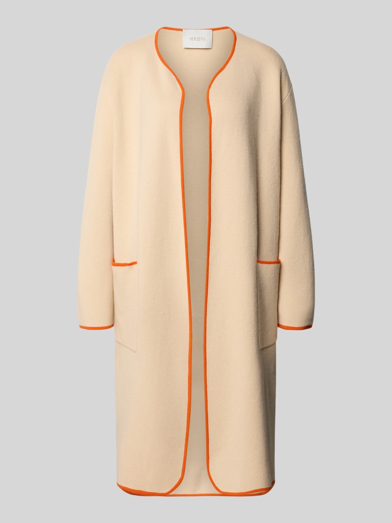 HERZENS Strickmantel aus Baumwoll-Kaschmir-Mix mit aufgesetzten Taschen (sand) online kaufen