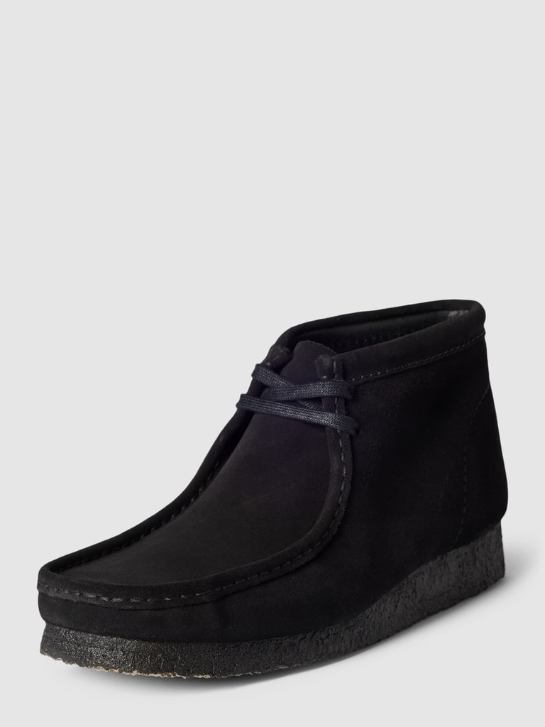 Clarks Boots van echt leer, model 'WALLABEE' in zwart online kopen | P&C
