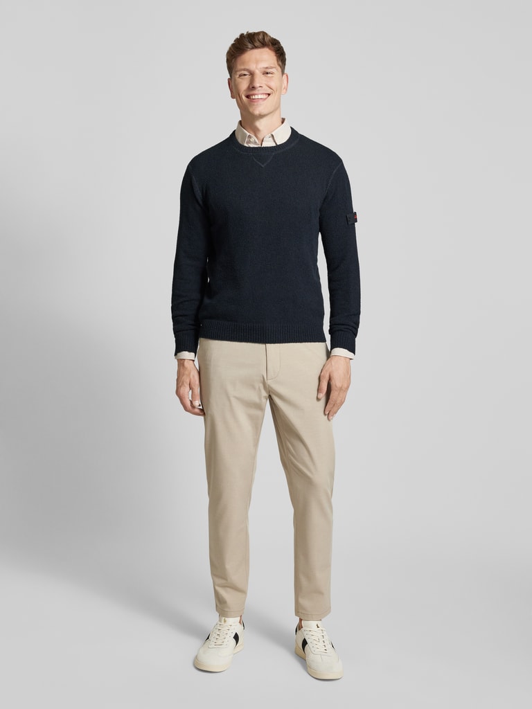 Peuterey Sweatshirt mit Label-Badge Modell 'KLUNKER' (marine) online kaufen