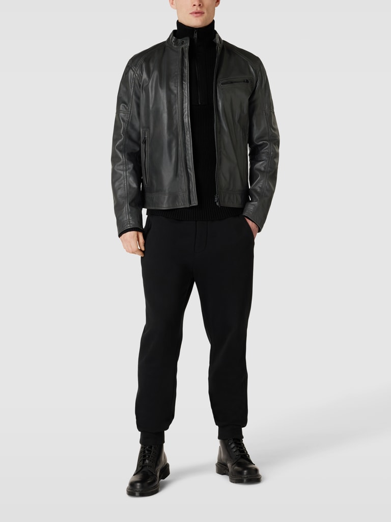 Strellson Lederjacke mit Reißverschlusstaschen Modell 'BEXLEY ...