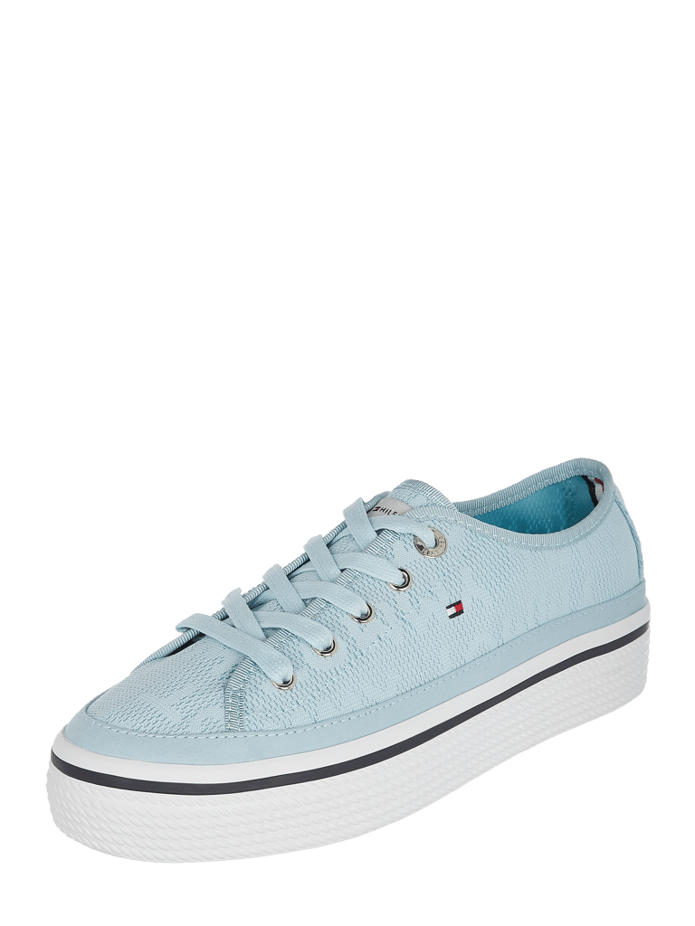 Tommy Hilfiger Plateau Sneaker mit Logo Muster hellblau online kaufen