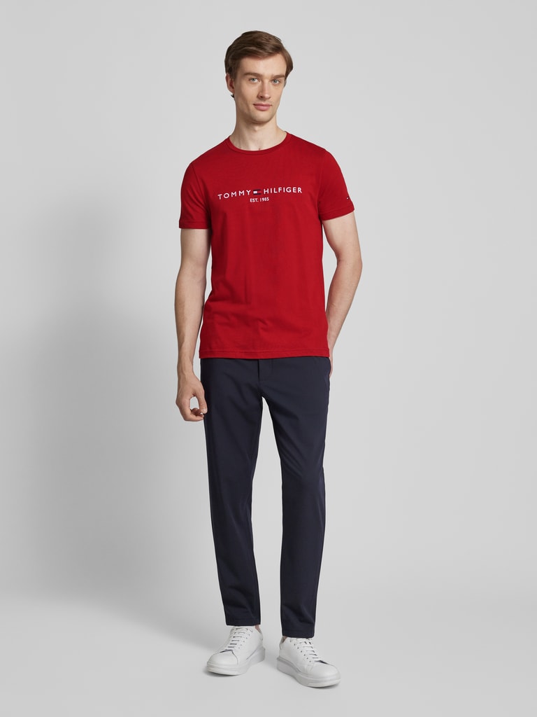 Tommy Hilfiger T-Shirt mit Label-Print (dunkelrot) online kaufen