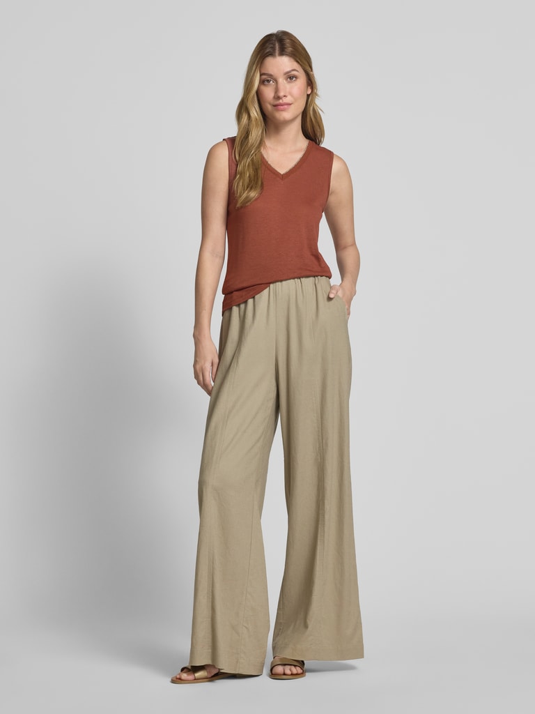 Soyaconcept Linnen top met V-hals, model 'EMEL' in roestrood online ...