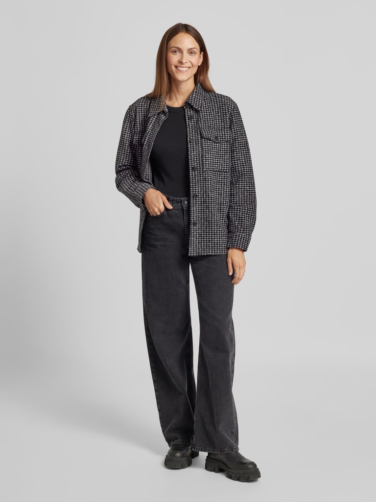 OPUS Regular fit overhemdjack met kentkraag, model 'Junisa' in zwart ...