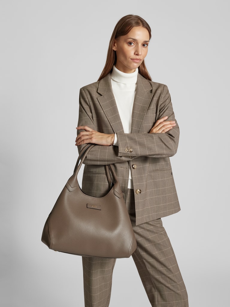 BOSS Handtas van runderleder, model 'Lenah Tote' in taupe online kopen ...