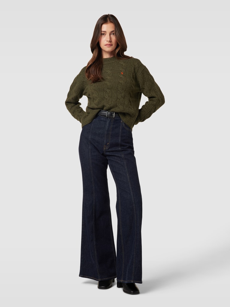 Polo Ralph Lauren Strickpullover aus Wolle-Kaschmir-Mix mit Zopfmuster ...