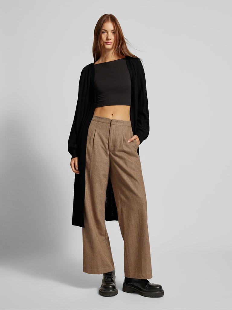 Kup online Pieces Długi kardigan o luźnym kroju z dodatkiem wełny i ...