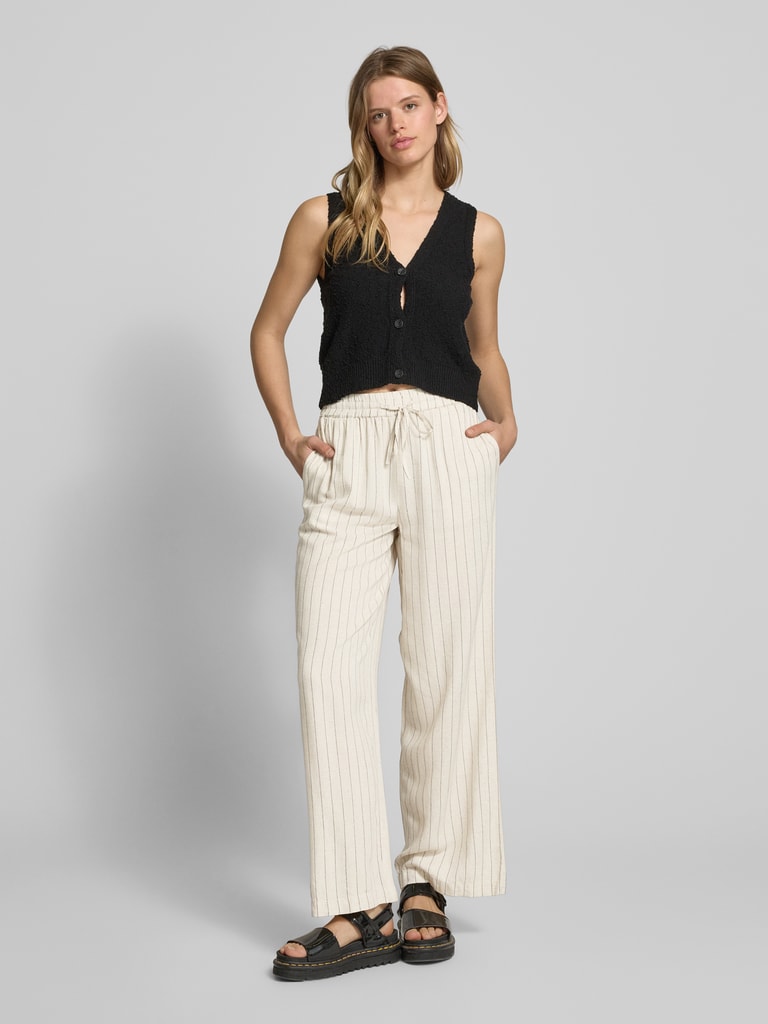 PIECES Regular Fit Weite Hose aus Viskose-Leinen-Mix Modell 'PIA ...