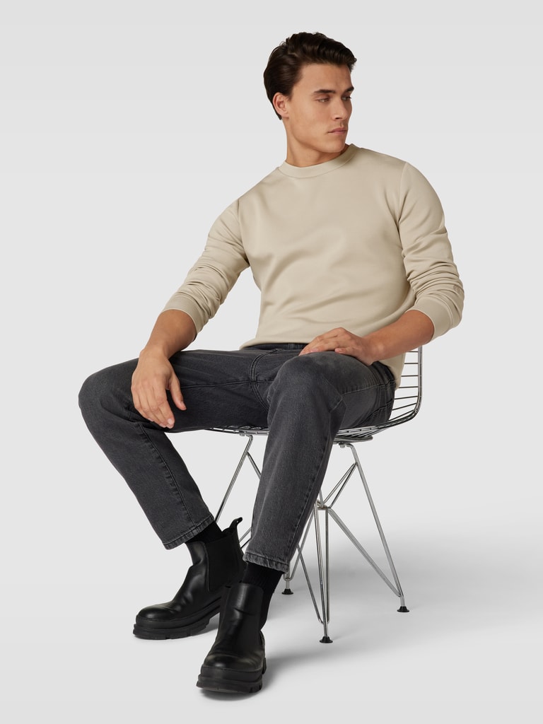 Kup online MOS MOSH Bluza z wyhaftowanym logo model ‘Abel’ (piaskowy)