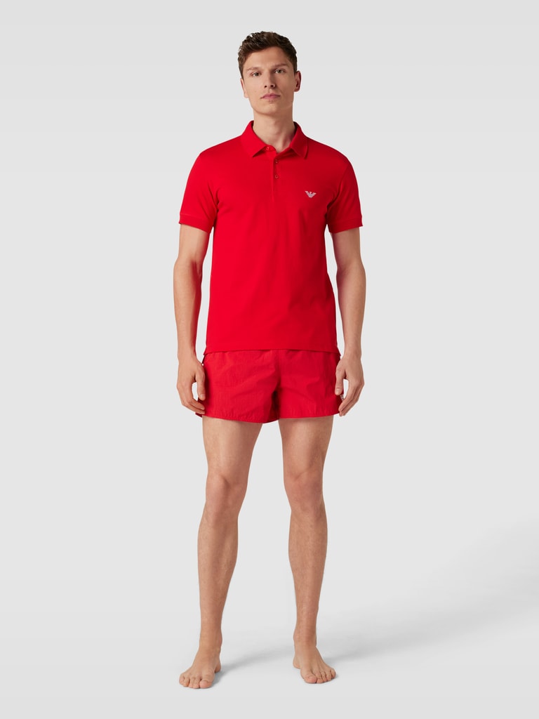 Emporio Armani Poloshirt mit Logo-Stitching Modell 'BROIDERY' (rot ...