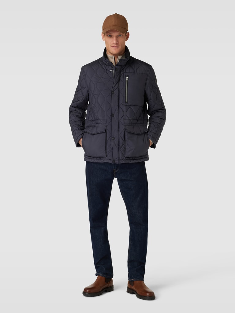 Brax Gewatteerd jack met opstaande kraag, model 'Tokio' in marineblauw ...