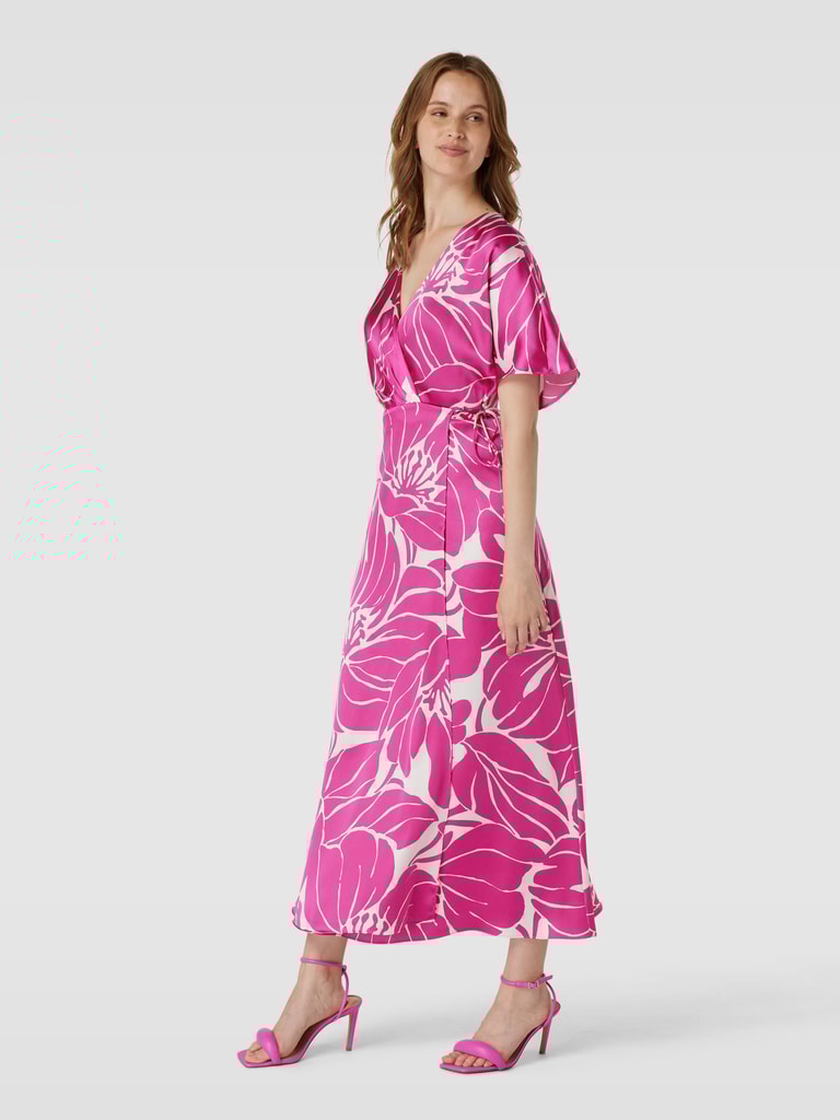 Mango Maxikleid mit Allover-Muster (fuchsia) online kaufen