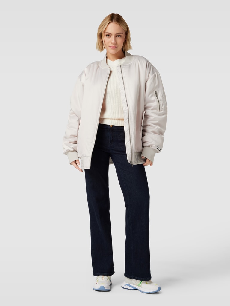 comma Casual Identity Gebreide pullover met ronde hals in beige online kopen | P&C