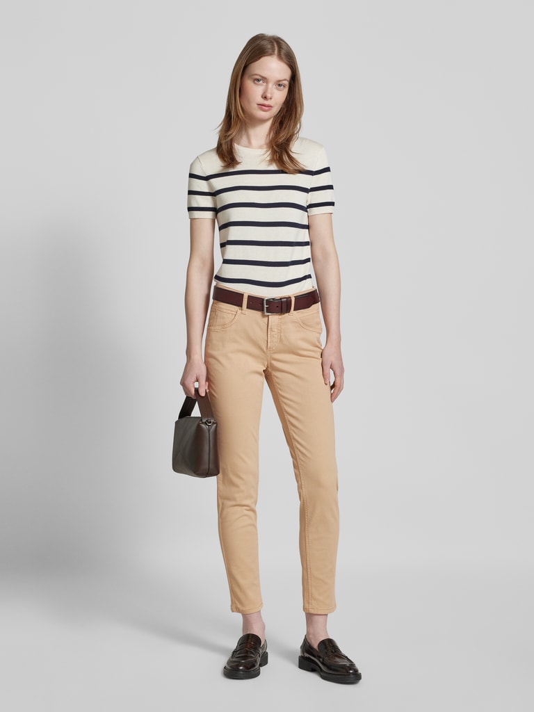 Cambio Slim fit jeans met verkort model, model 'PIPER' in camel online ...
