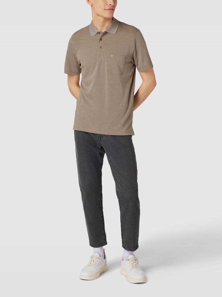 RAGMAN Poloshirt mit Logo-Stitching (silber melange) online kaufen