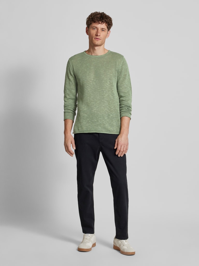 Lindbergh Gebreide pullover met structuurmotief in olijfgroen online ...