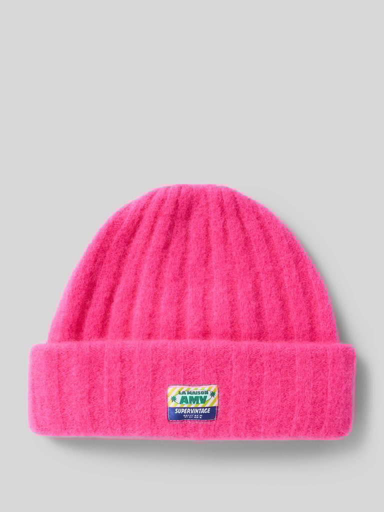 American Vintage Gebreide muts met labelpatch, model 'VITOW' in neon ...