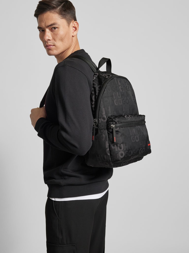 HUGO Rucksack mit Allover-Label-Muster Modell 'Ethon 2.0' (black ...