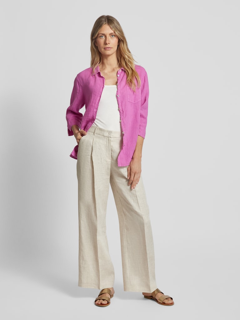 Heartkiss Leinenbluse mit Brusttasche (fuchsia) online kaufen