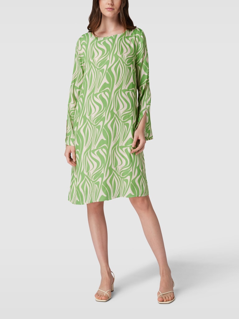 More & More Knielanges Kleid mit grafischem Allover-Muster (grass ...