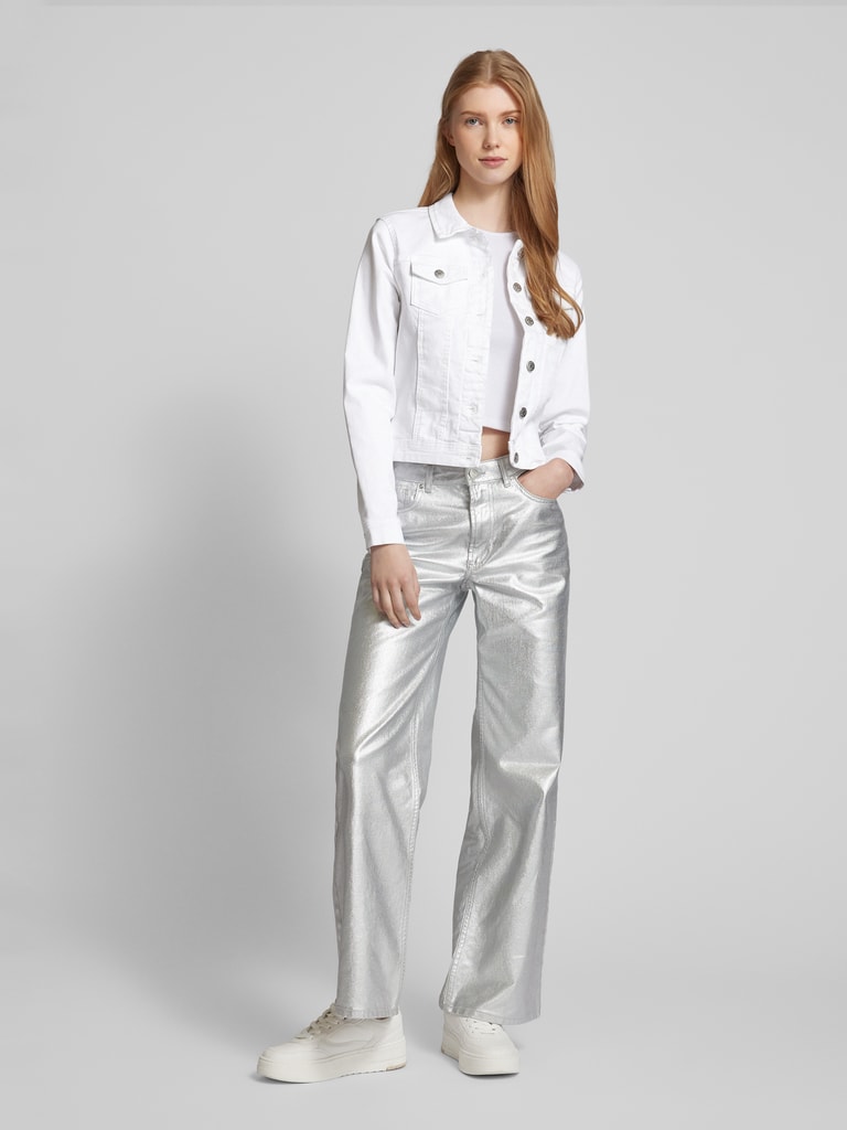 Only Jeansjack met paspelzakken op de borst, model 'WONDER LIFE' in wit online kopen | P&C