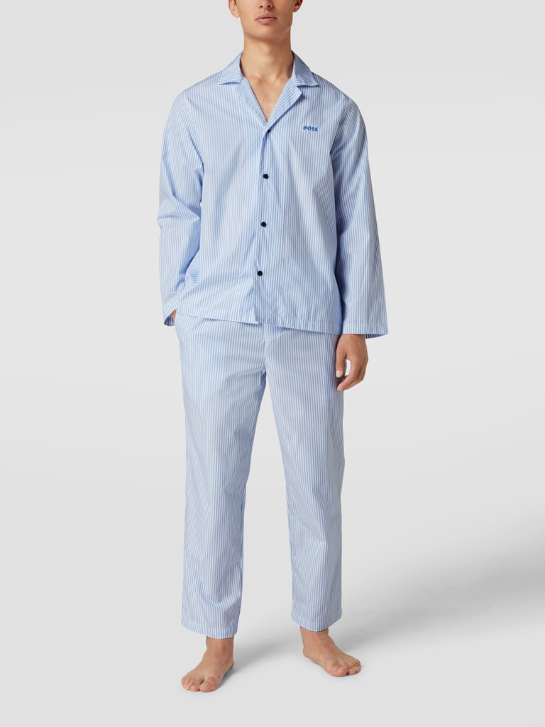 BOSS Pyjama mit Label-Stitching Modell 'Stripe Pyjama' (bleu) online kaufen