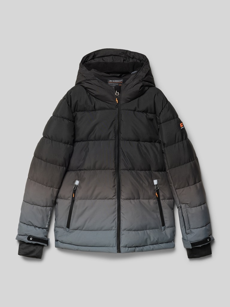 killtec Regular fit gewatteerd jack met logo-applicatie in grafiet ...