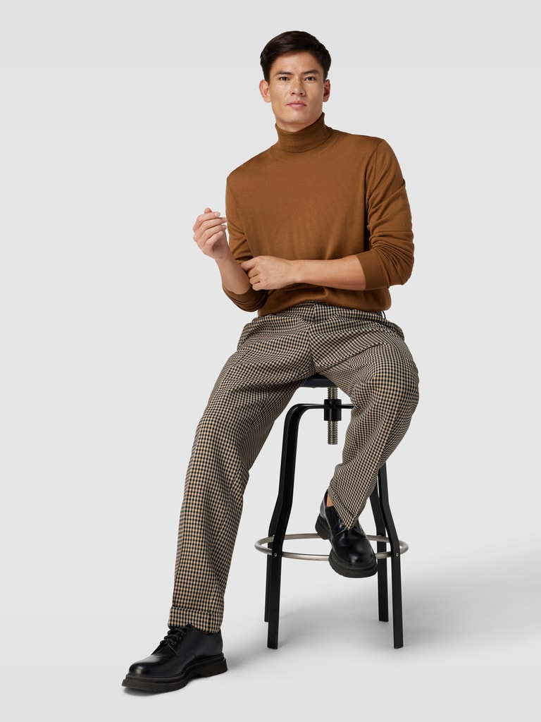 Fynch-Hatton Rollkragenpullover im unifarbenen Design (hazel melange ...