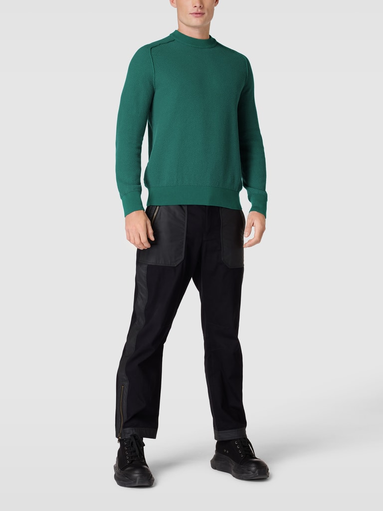 BOSS Orange Gebreide pullover met structuurmotief, model 'AKOPAK' in lindegroen online kopen | P&C