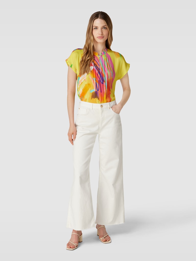 Emily Van den Bergh Blouseshirt van viscose met all-over motief in geel ...