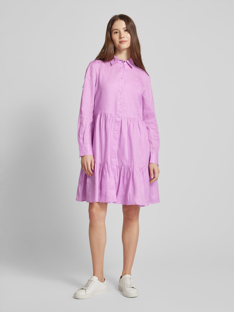 BOSS Orange Knielange overhemdjurk in laagjeslook, model 'Dilena' in ...