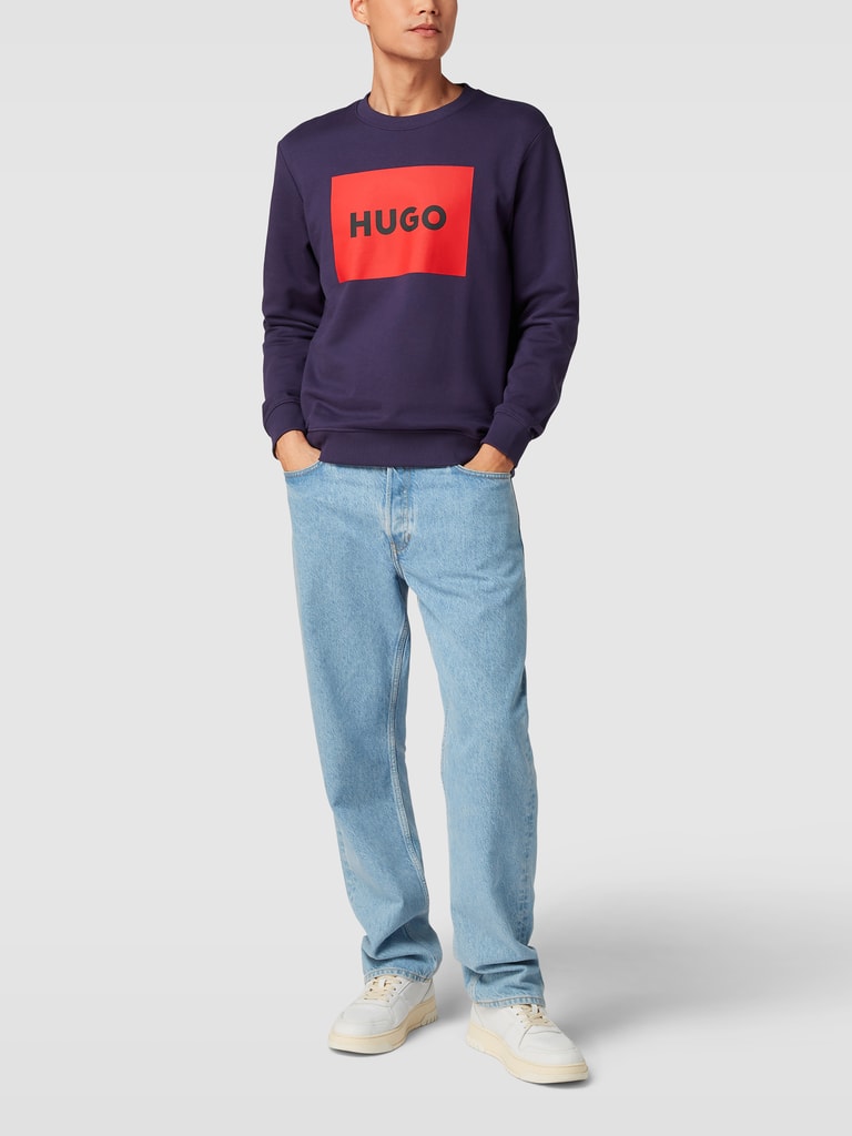 HUGO Sweatshirt mit Label-Print Modell 'DURAGLO' (purple) online kaufen