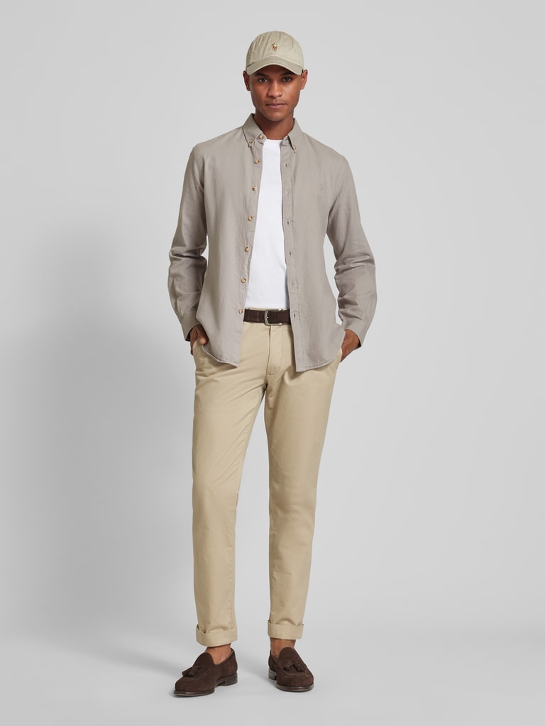 Polo Ralph Lauren Slim fit vrijetijdsoverhemd met logostitching in ...