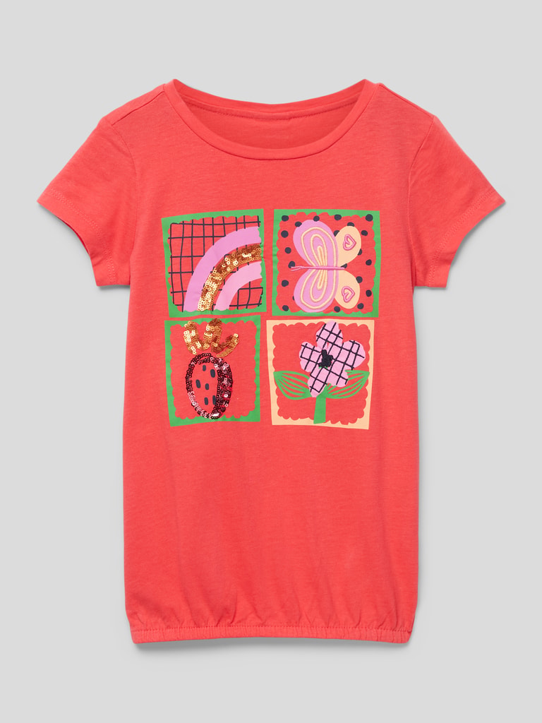 s.Oliver RED LABEL T-Shirt aus Baumwolle mit Motiv-Print (koralle ...
