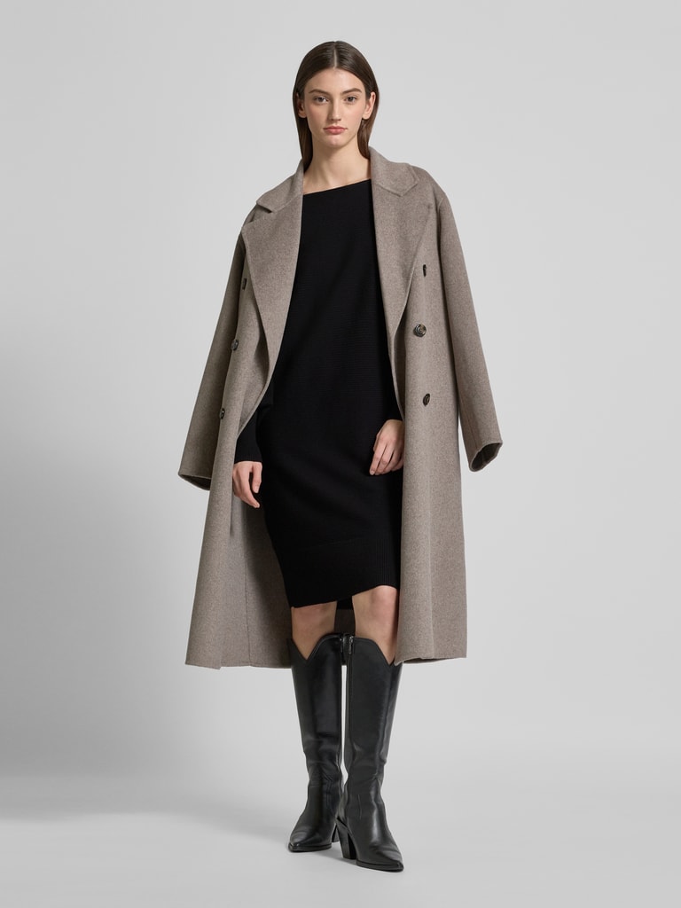 Zero Knielange gebreide jurk met boothals in zwart online kopen | P&C