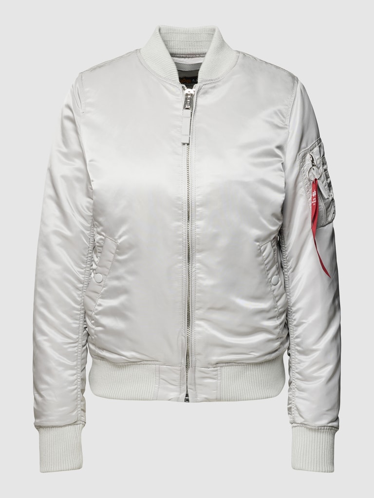Alpha Industries Bomberjacke mit Label-Detail (hellgrau) online kaufen
