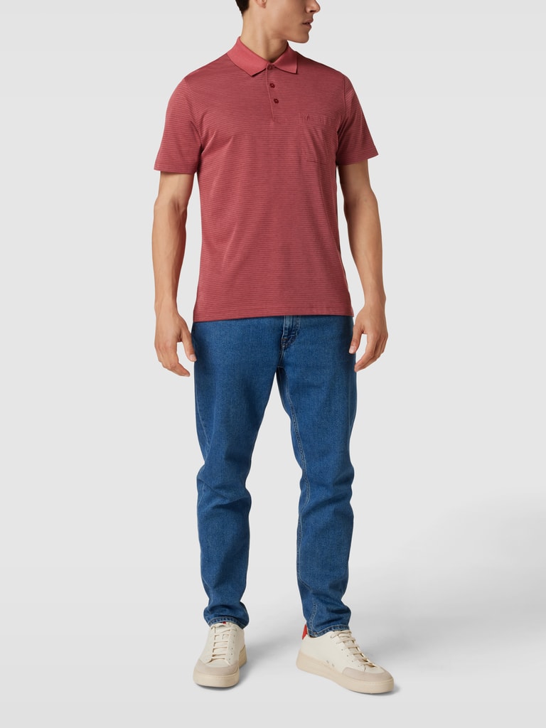 RAGMAN Poloshirt mit Logo-Stitching (rot) online kaufen