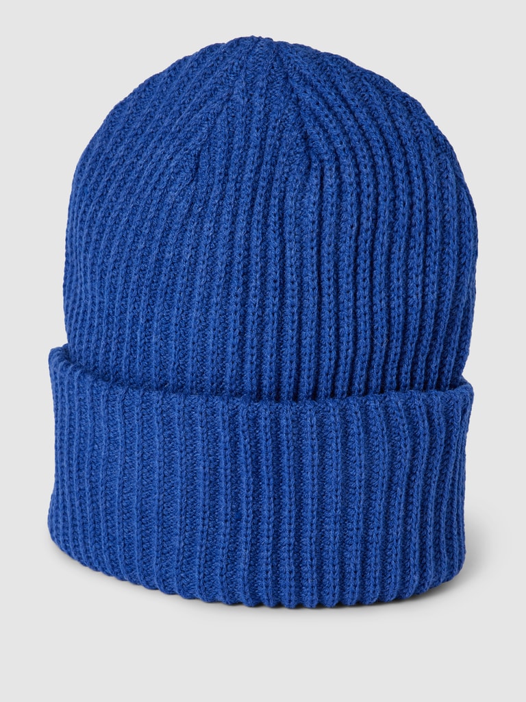 Pieces Gebreide muts met brede omslag, model 'HEXO' in koningsblauw ...