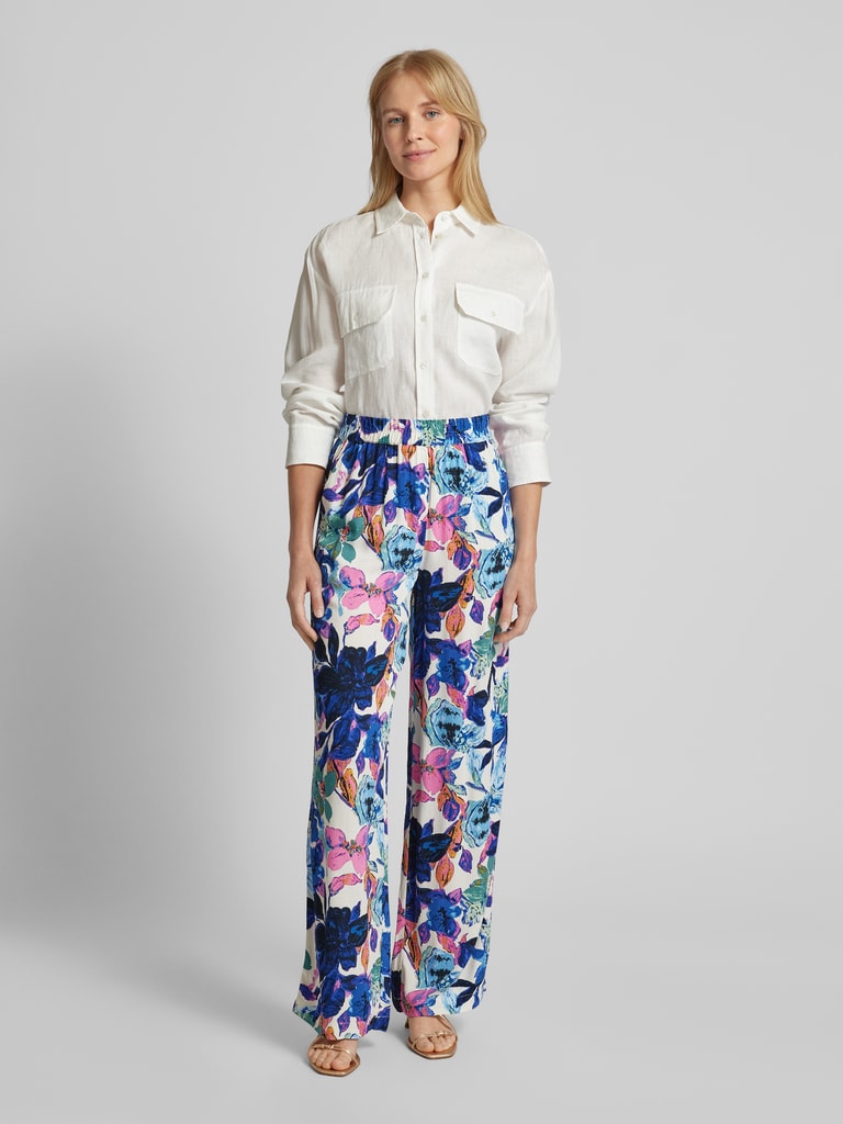 YAS Stoffhose aus Viskose mit floralem Muster Modell 'ALARA' (lila ...